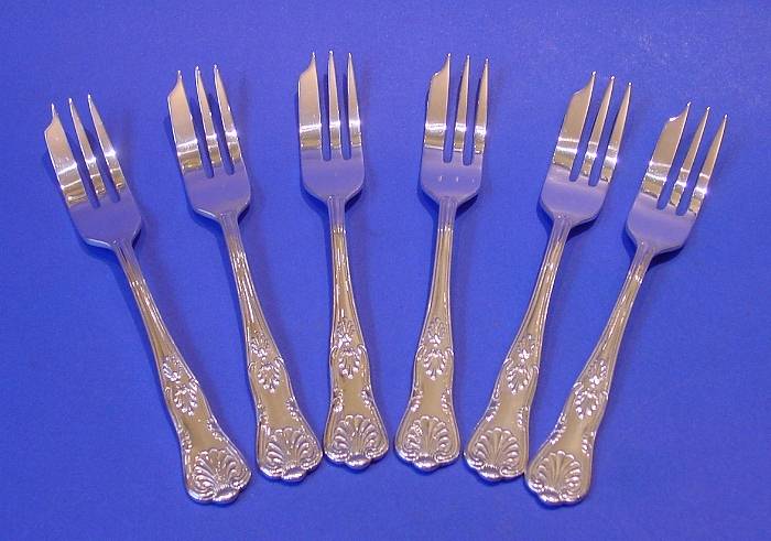 Six Sterling Silver 'Kings Pattern' Pastry Forks - Daniel Bexfield ...