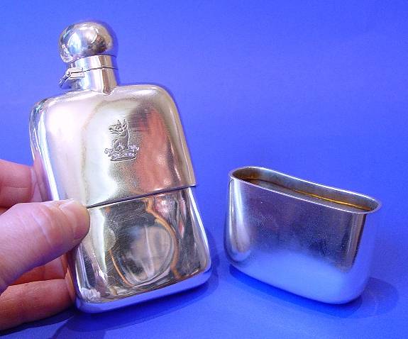 Victorian Antique Silver Brandy Flask - Daniel Bexfield Antiques.