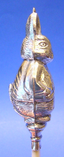 Antique Silver & Mother Of Pearl Peter Rabbit Babys Rattle- Daniel ...