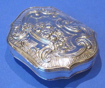 George II Antique Rococo Silver Snuff Box- Daniel Bexfield Antiques.