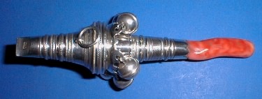 George III Silver & Coral Baby's Rattle - Daniel Bexfield Antiques.